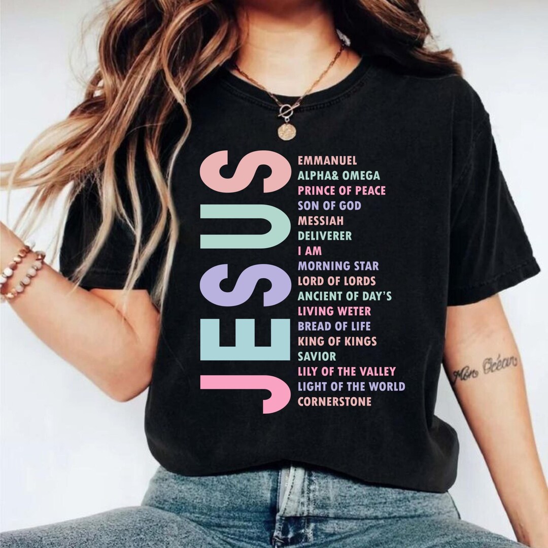 Names of Jesus PNG, Jesus Name Tree Sweater PNG, Religious Christmas ...