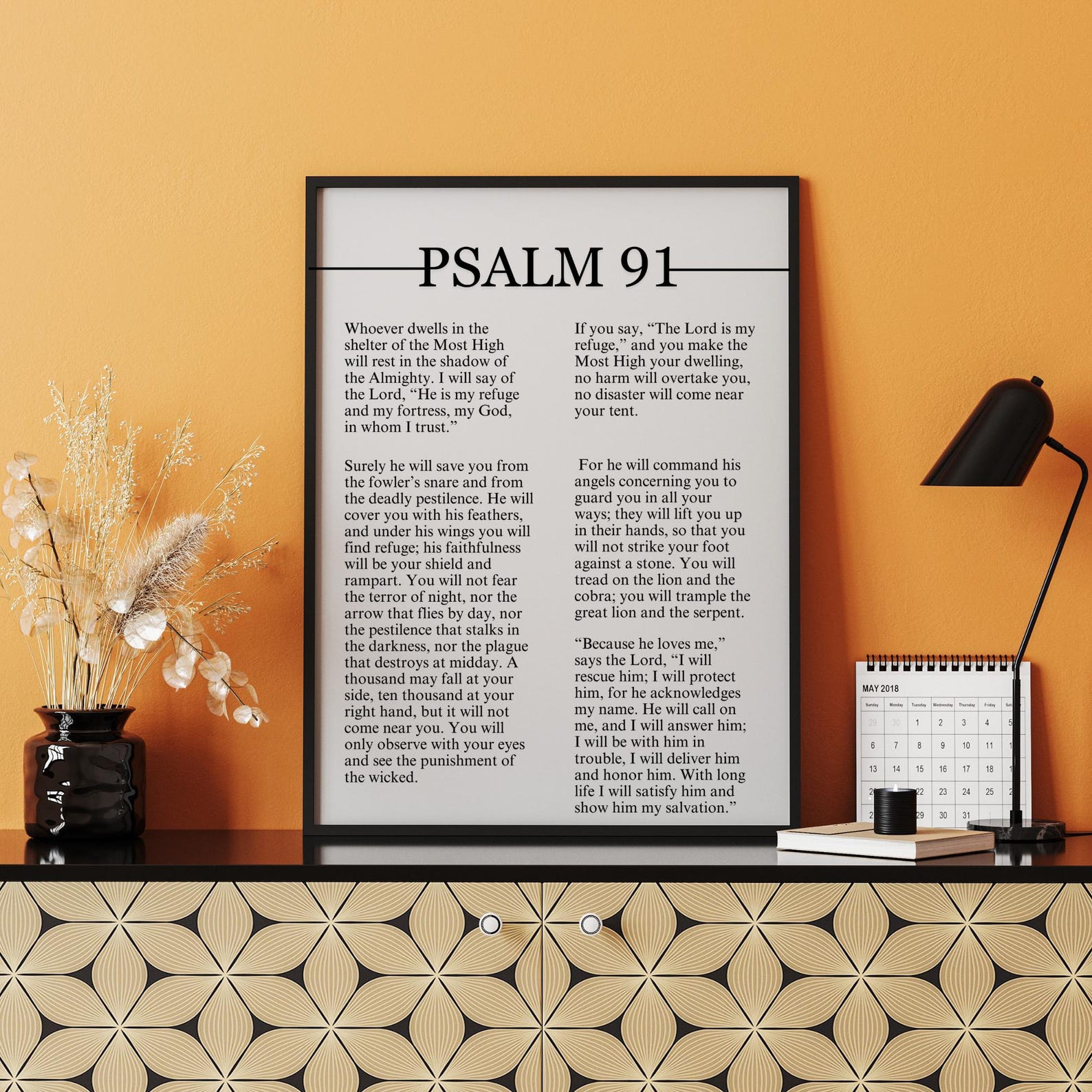 Psalm 91 Printable, Psalm 91 Wall Art, Bible Verse Printable, Christian ...