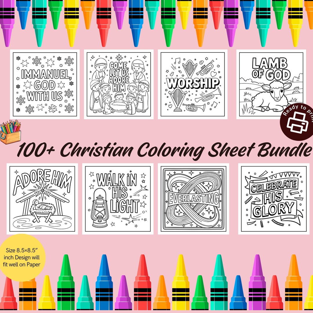 Bible Verse Coloring Pages, 100+ Christian Designs (printable PDF) - Etsy