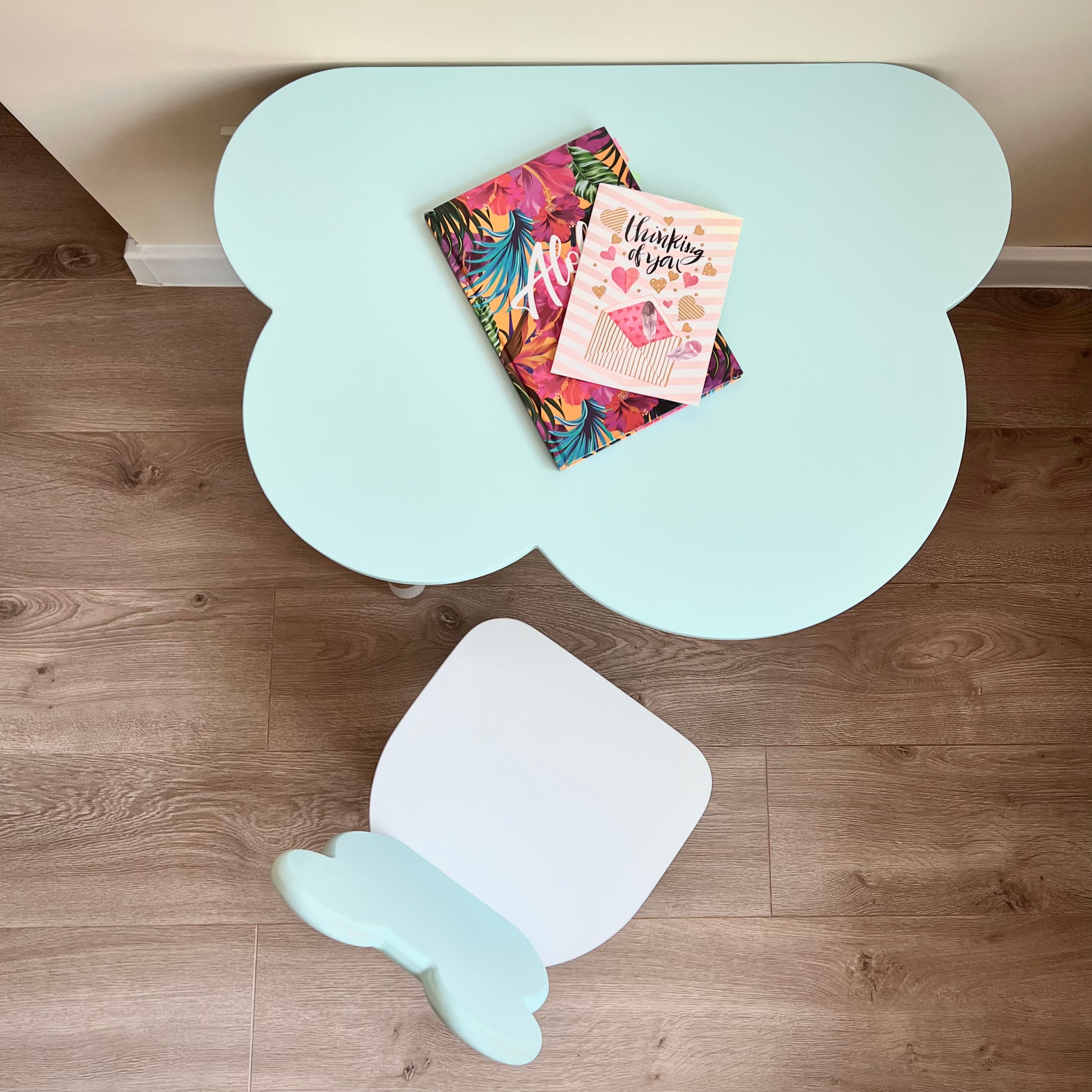 Montessori Teddy Bear Chair & Cloud Table Set Handmade Wood Chair and ...