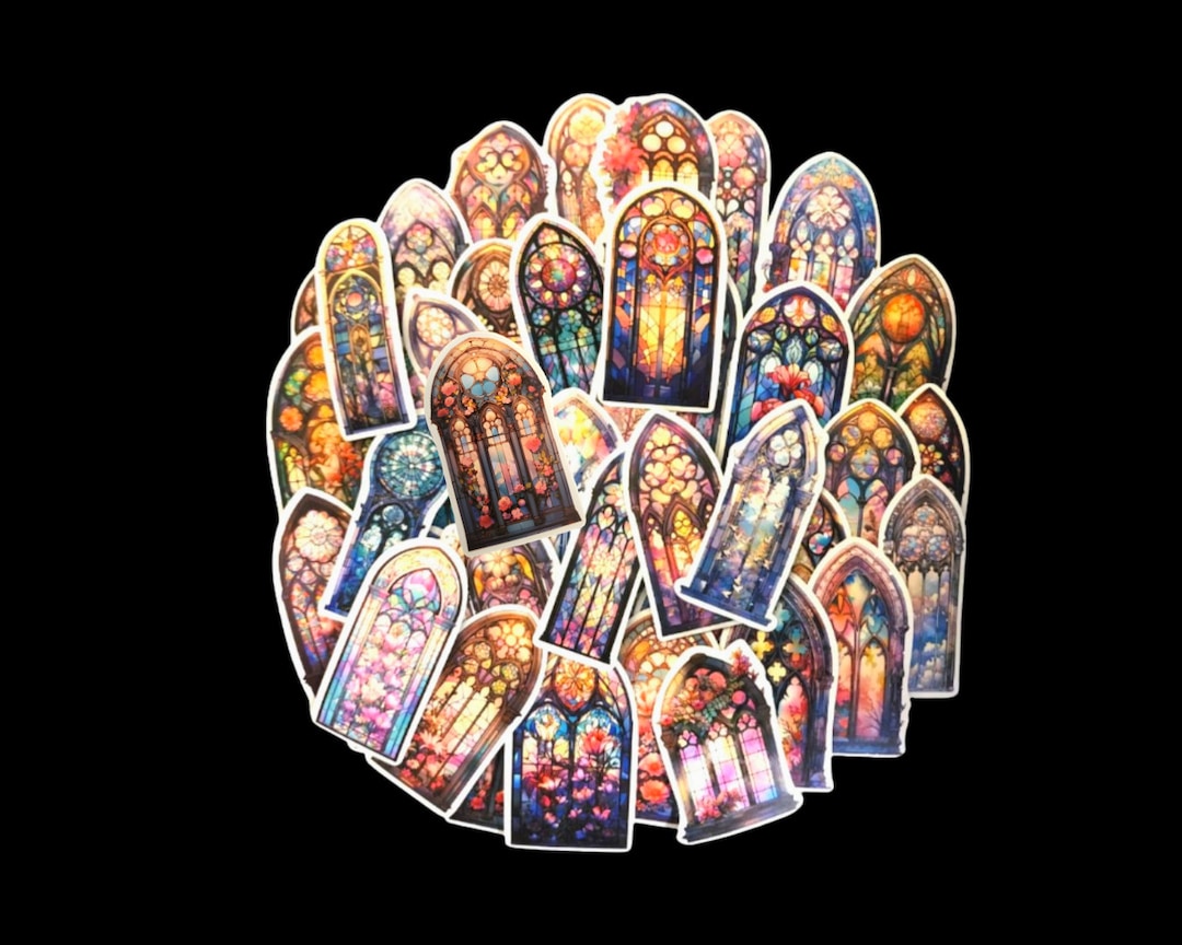 Whimsical Stained Glass Window Stickers - Stained Glass Aesthetic ...