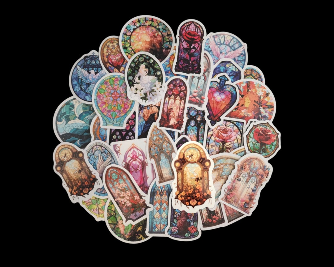 Whimsical Stained Glass Window Stickers Stained Glass Aesthetic ...