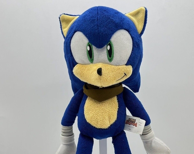 Tomy Sonic the Hedgehog Sonic Boom W Scarf Plush Toy 14” Sega Lights ...