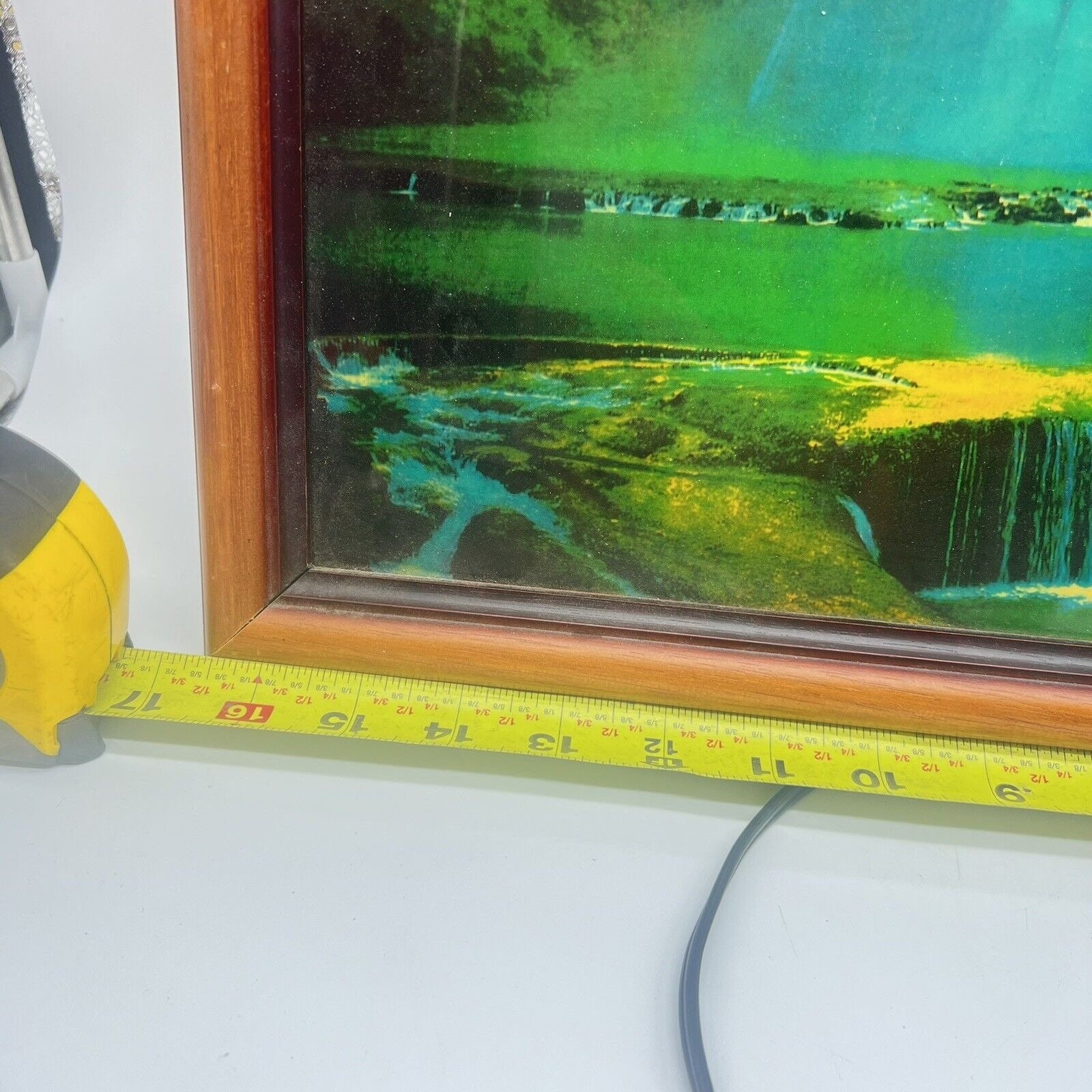 Illuminated Moving Picture Waterfall Scene 13.5x16.5 Light up Vintage ...
