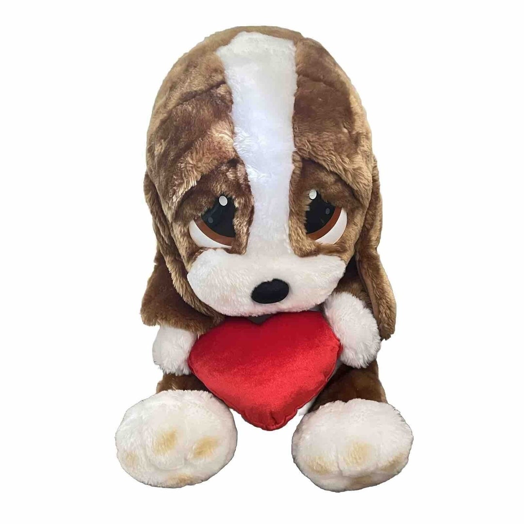 Dakin Sad Sam 18 Large Plush Holding Heart Stuffed Animal Dog Love ...