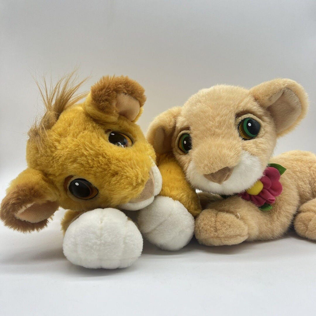 Disney the Lion King Purring Nala & Simba Plush Stuffed Animal 1993 Toy ...