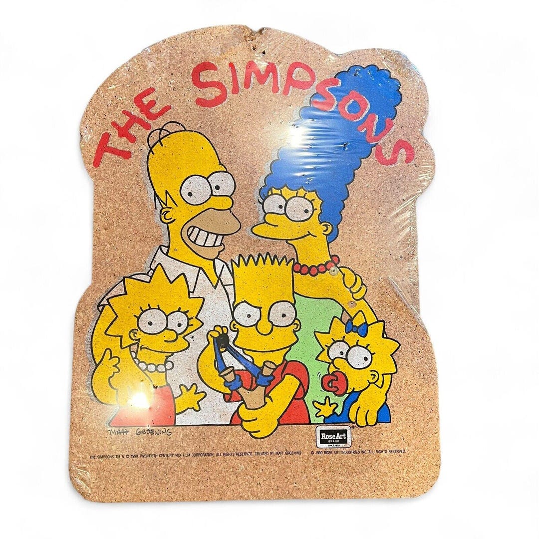 Rose Art the Simpsons Family Portrait Cork Board 1990 Vintage New ...