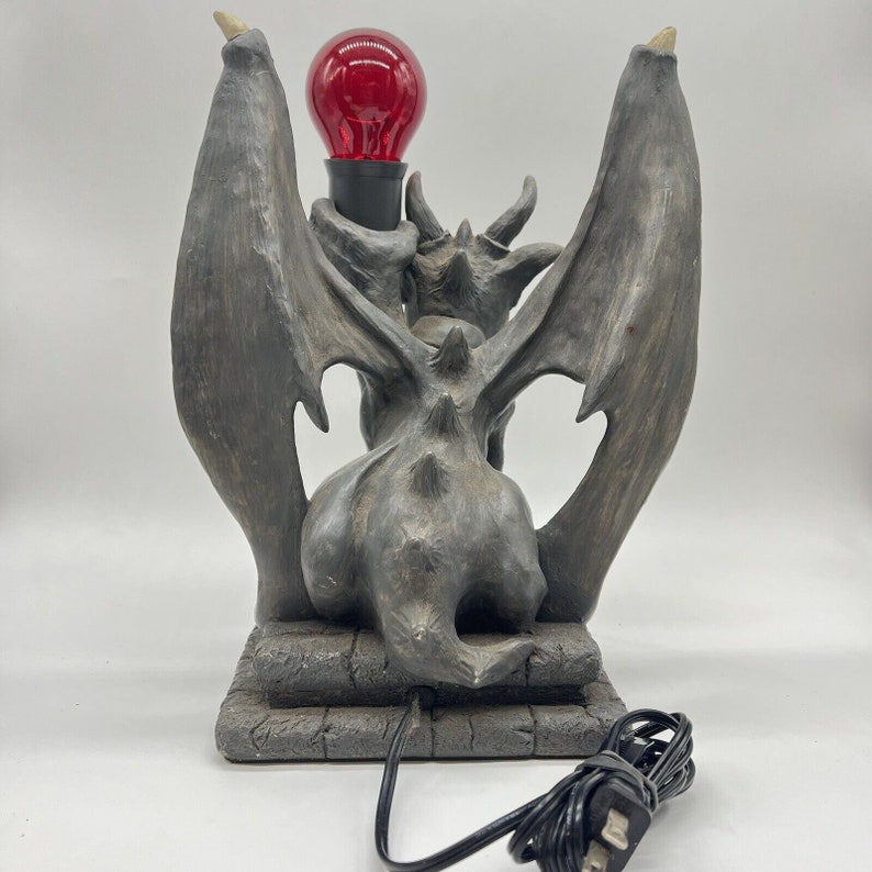 Gothic Winged Gargoyle Statue Lamp 12” Light Halloween Decor Prototype ...