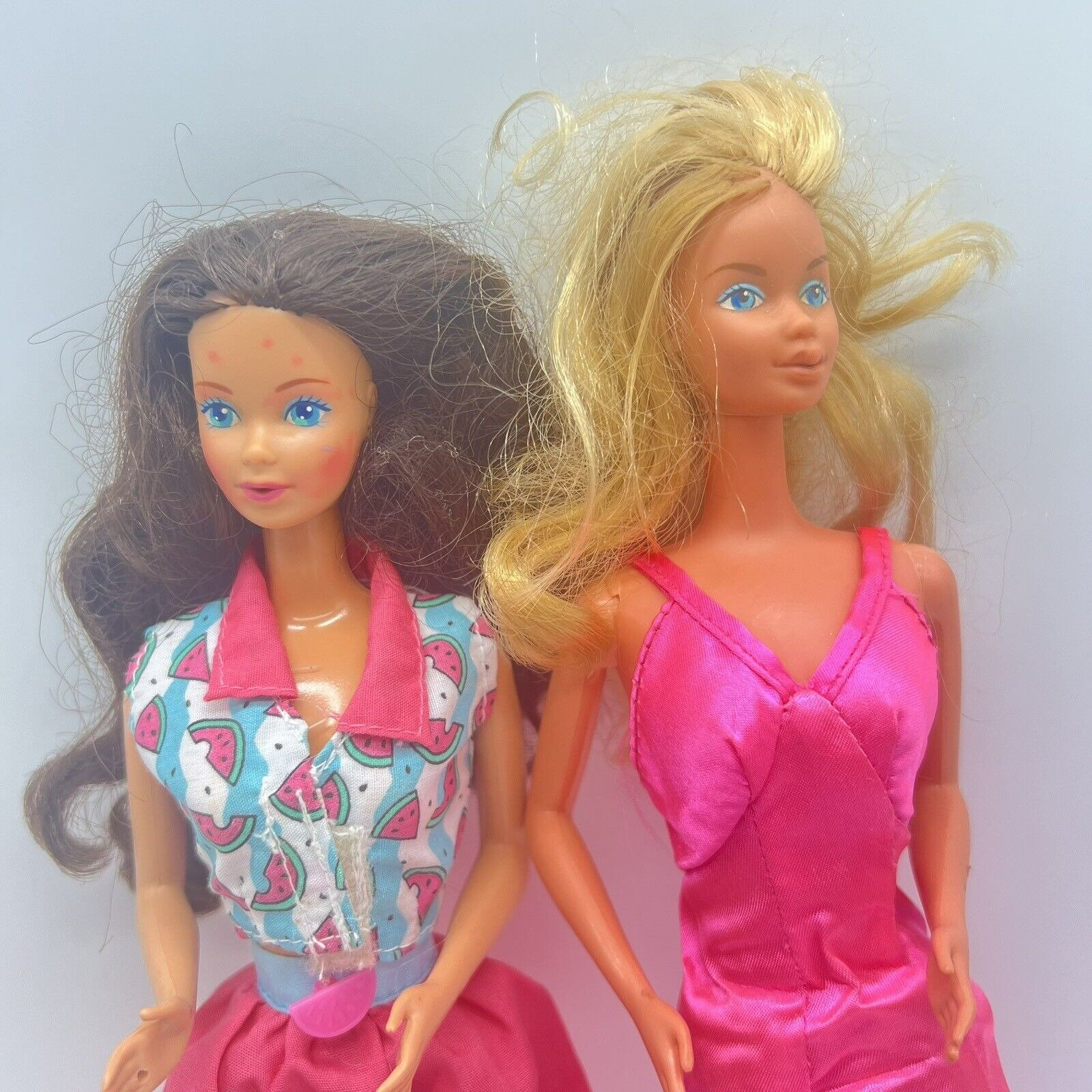 Mattel Kissing Barbie Doll in Pink Gown Dress 1978 Works & Brunette ...