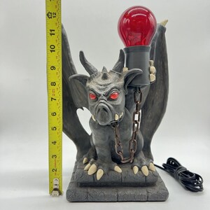 Gothic Winged Gargoyle Statue Lamp 12” Light Halloween Decor Prototype ...