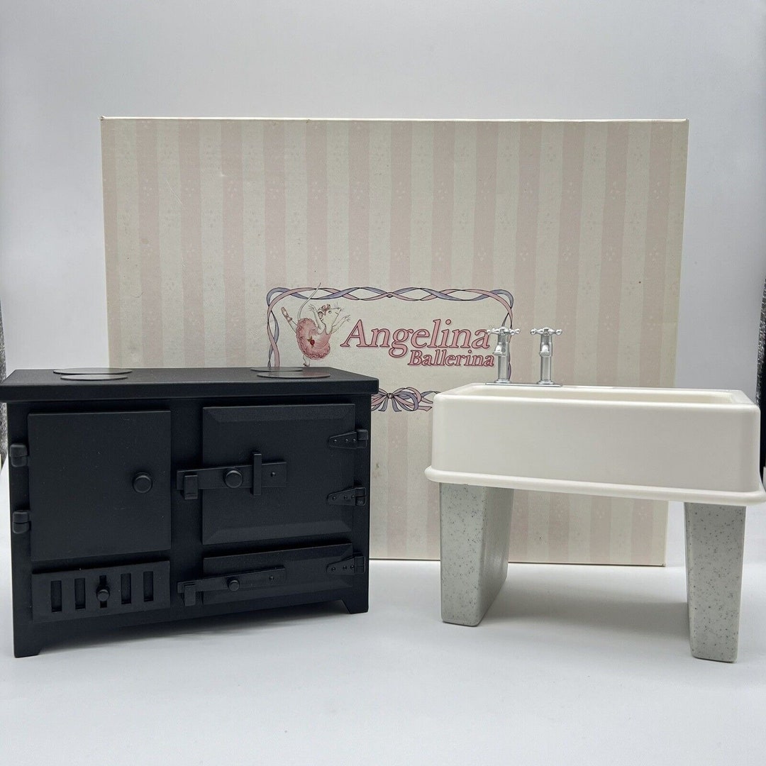 American Girl Angelina Ballerina Kitchen White Sink Black Stove Doll W ...