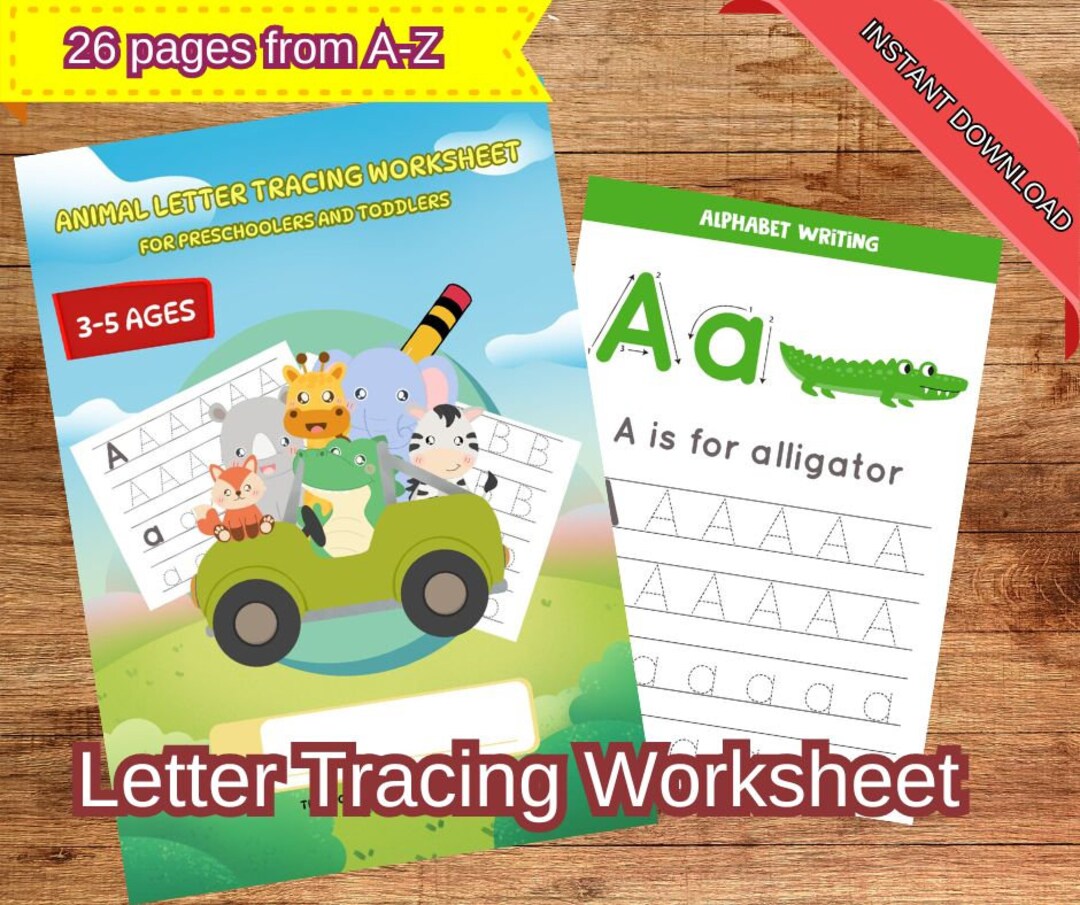 Printable Animal Letter Tracing Worksheet for Preschoolers and Toddlers ...