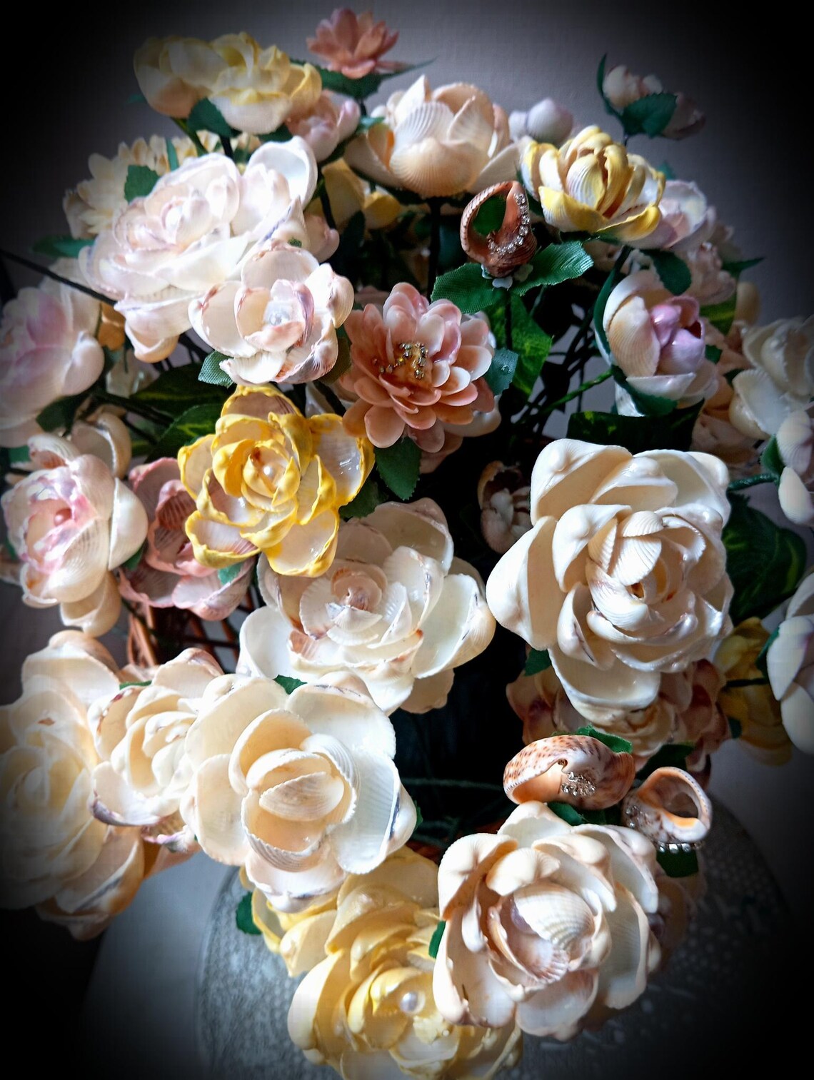 7 Unique Shell Roses - Beach Inspired Coastal Floral Arrangement ...