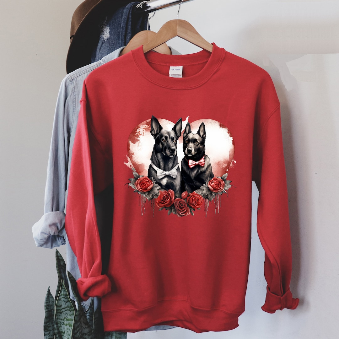Gothic Dog Couple Valentines Day Sweatshirt, Dogs Couple Valentine ...