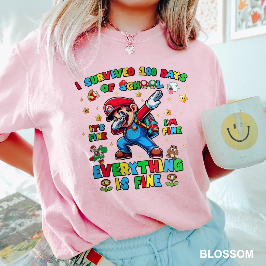 Mario Shirts, Mario 100 Days of School Shirt, Super Mario Back to ...