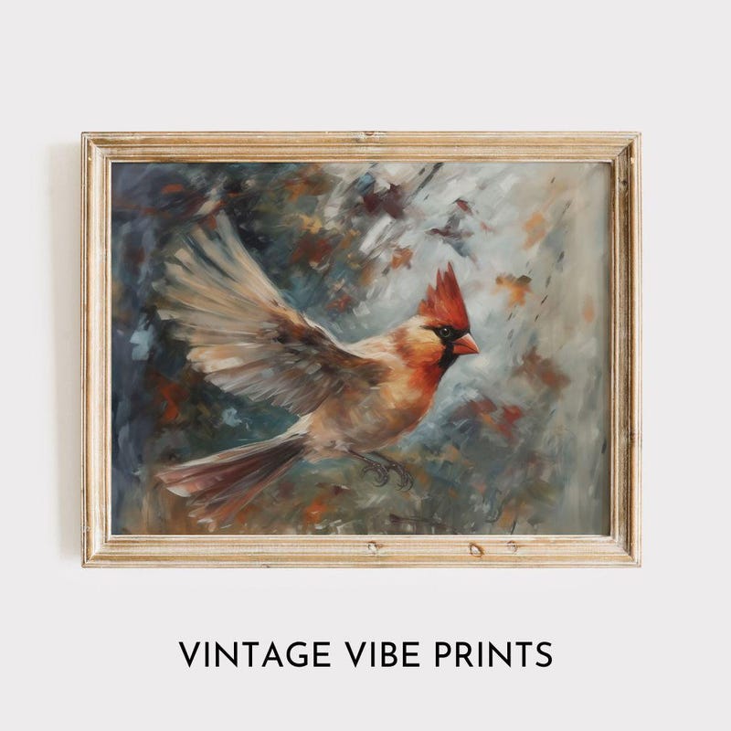 Cardinal in Flight - Etsy