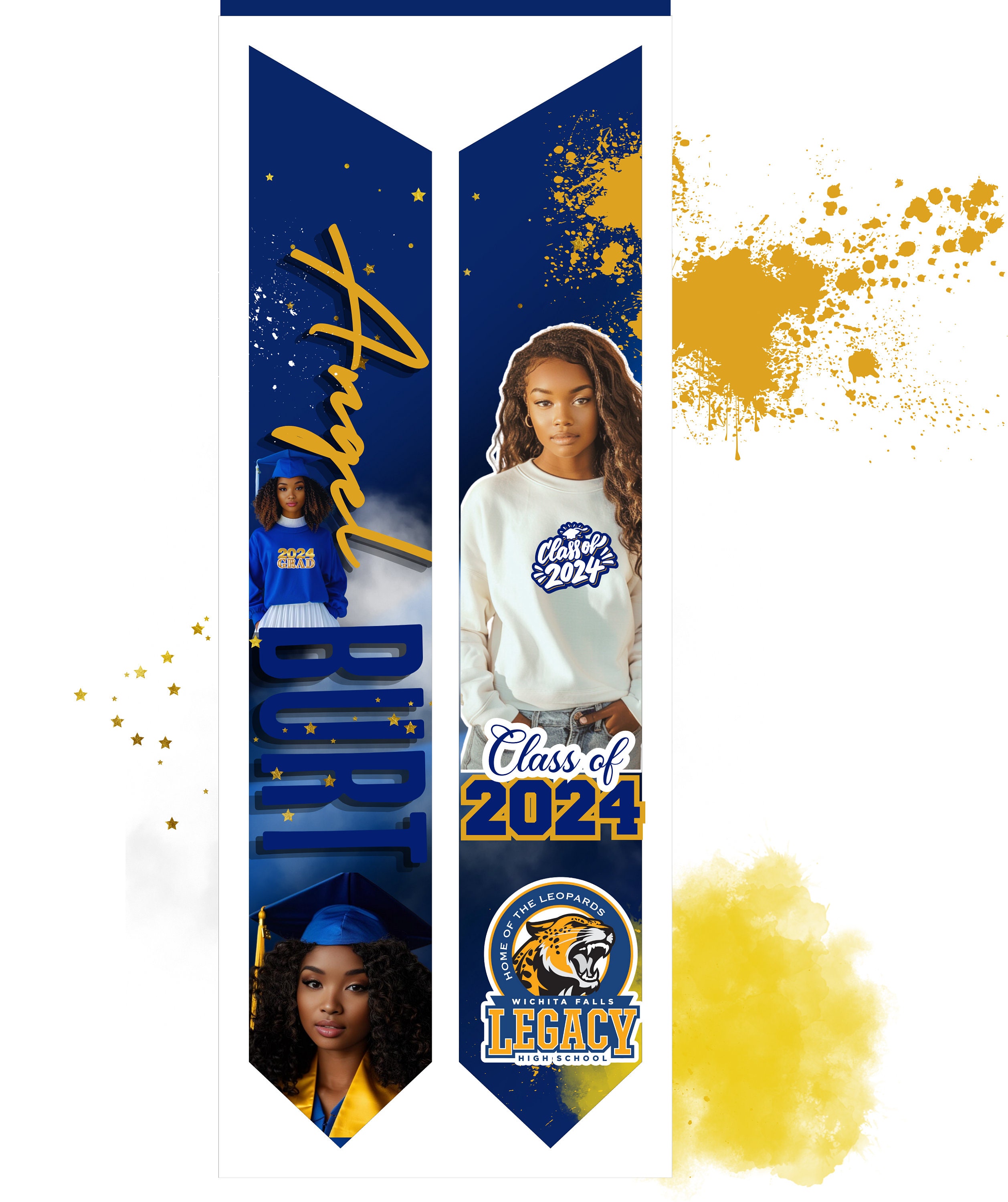 7 Editable Graduation Stole Templates - Etsy