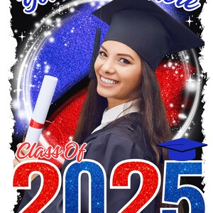 Blue and Red Editable Graduation PNG 2025 - Etsy