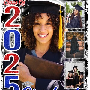 Blue and Red Editable Graduation PNG 2025 - Etsy