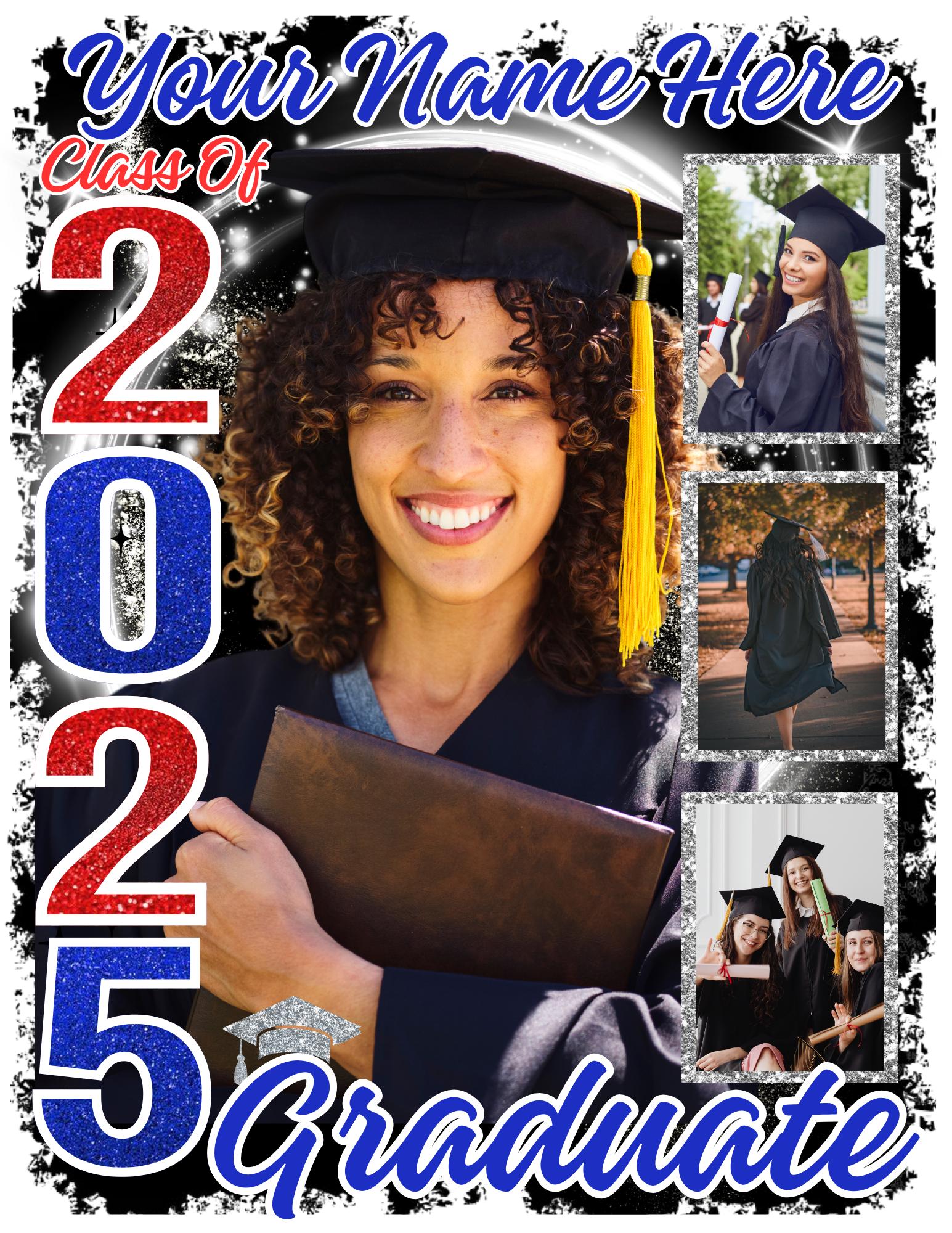Blue and Red Editable Graduation PNG 2025 - Etsy