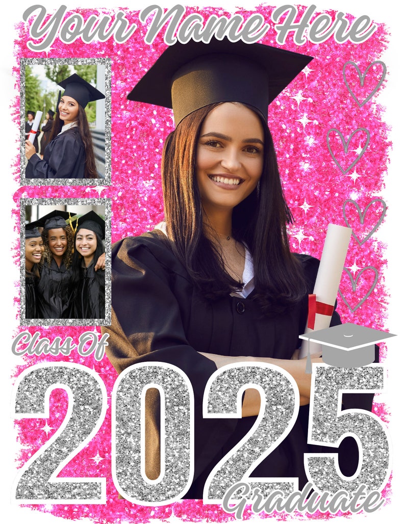4 Editable Pink Graduation Designs 2025 & 2026 Included - Etsy