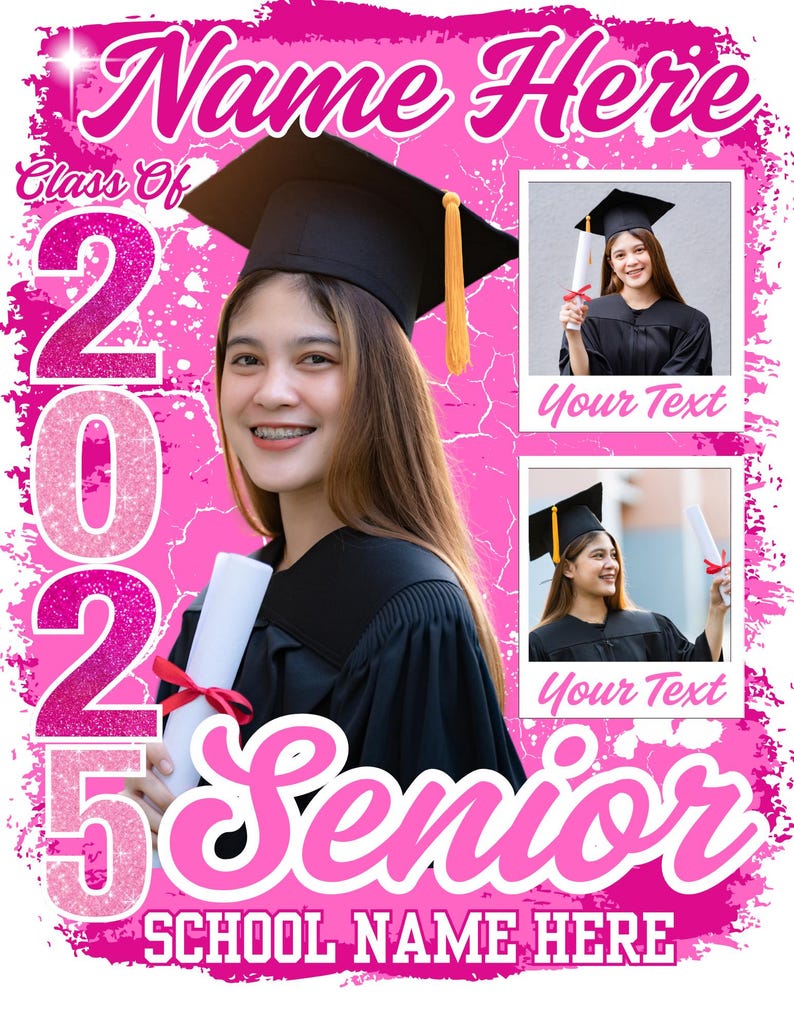 Editable Pink Graduation Designs 2025 **2026 Now Included - Etsy
