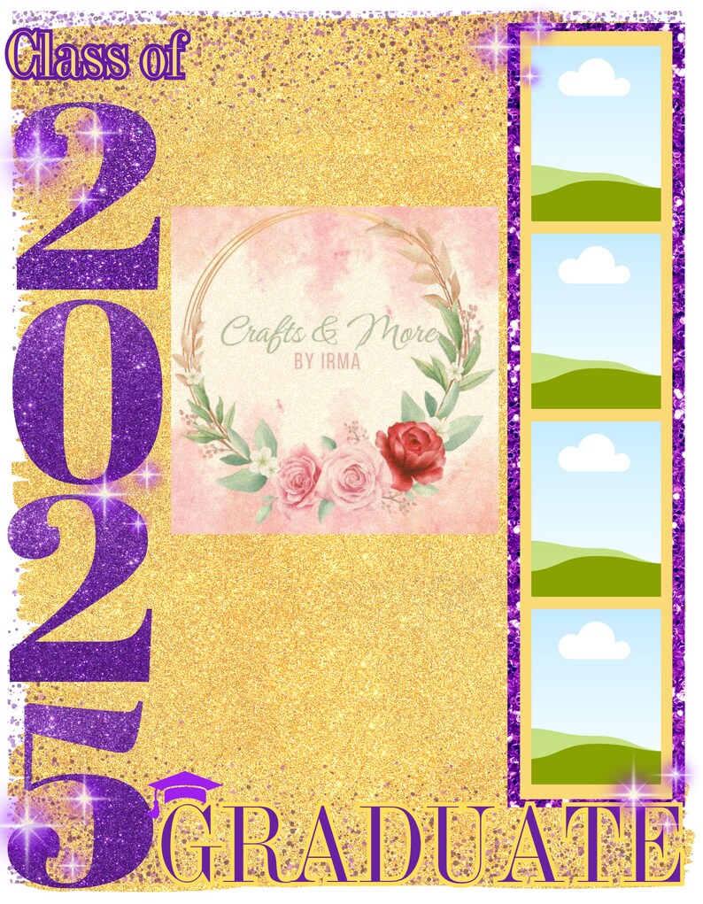 3 Editable Purple and Gold 2025 Graduation Designs - Etsy