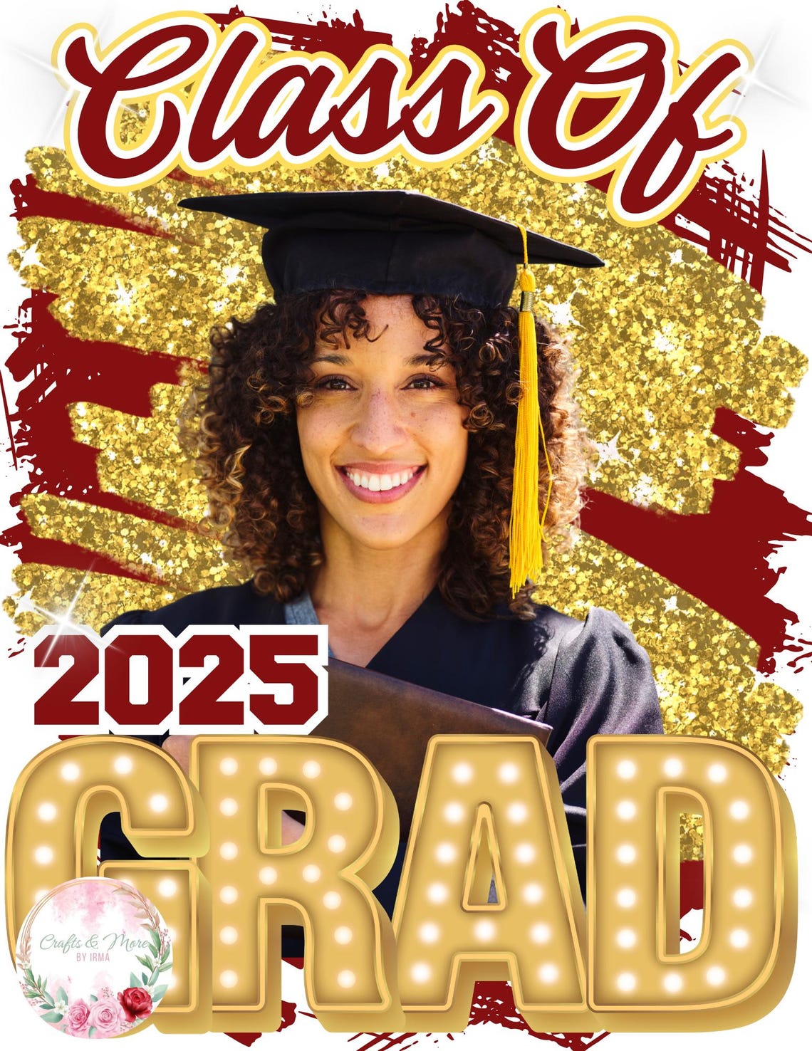 Editable Maroon and Gold 2025 Grad Bundle - Etsy