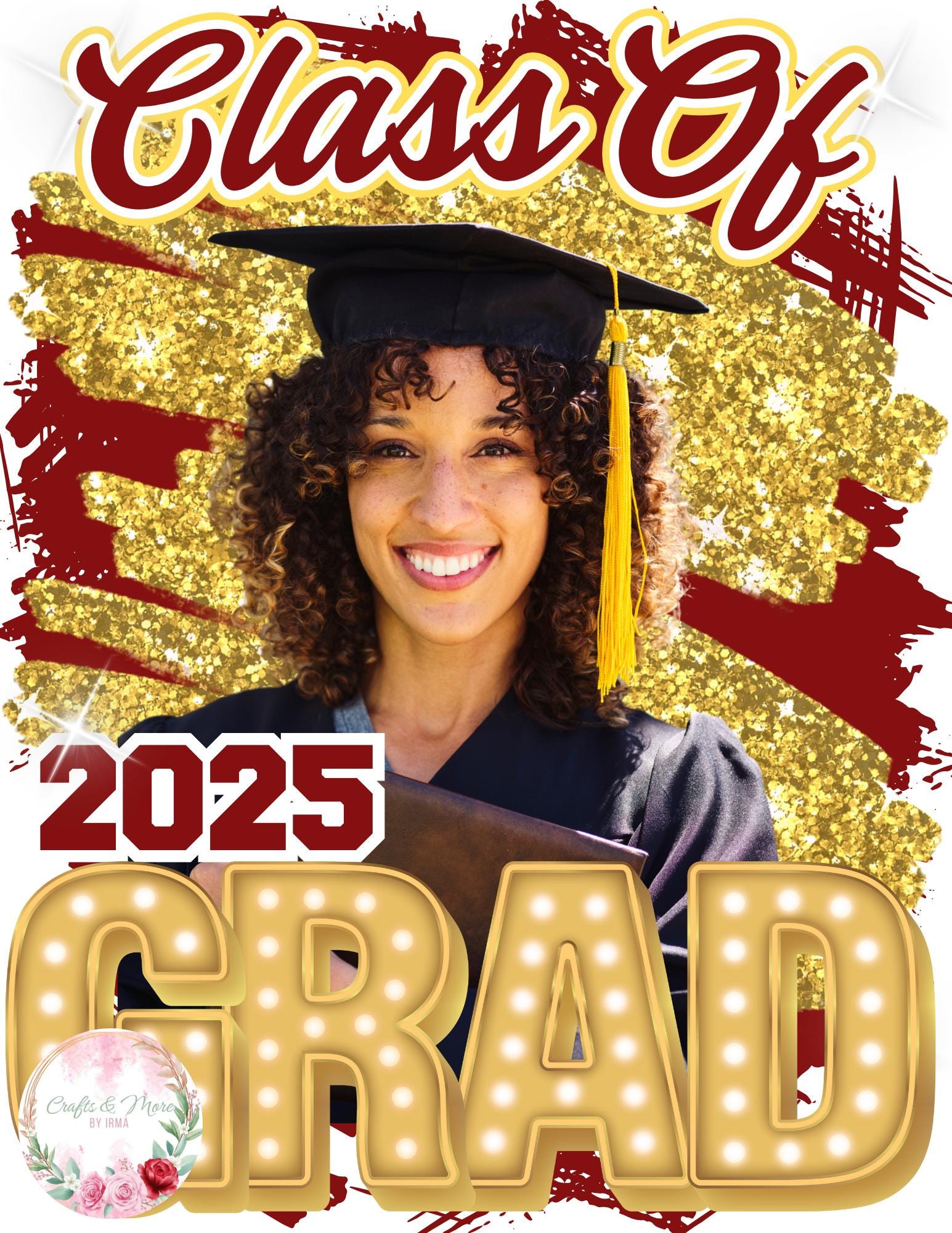 Editable Maroon and Gold 2025 Grad Bundle - Etsy