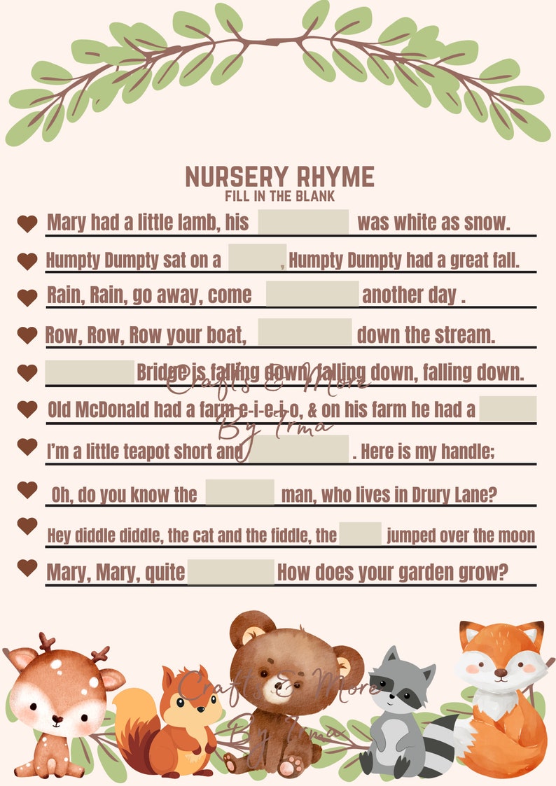 Woodlands Baby Shower Game Bundle - Etsy