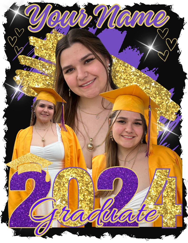 3 Editable Purple and Gold Graduation Templates - Etsy