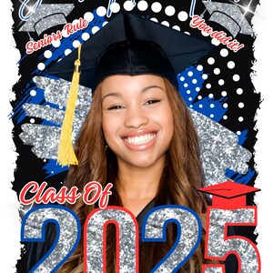Blue and Red Editable Graduation PNG 2025 - Etsy