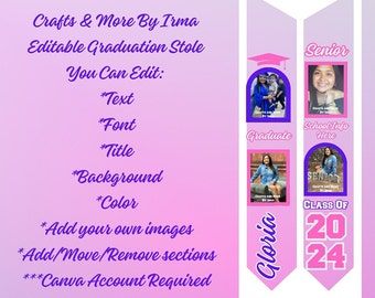 PINK GRADUATION TEMPLATE - Etsy