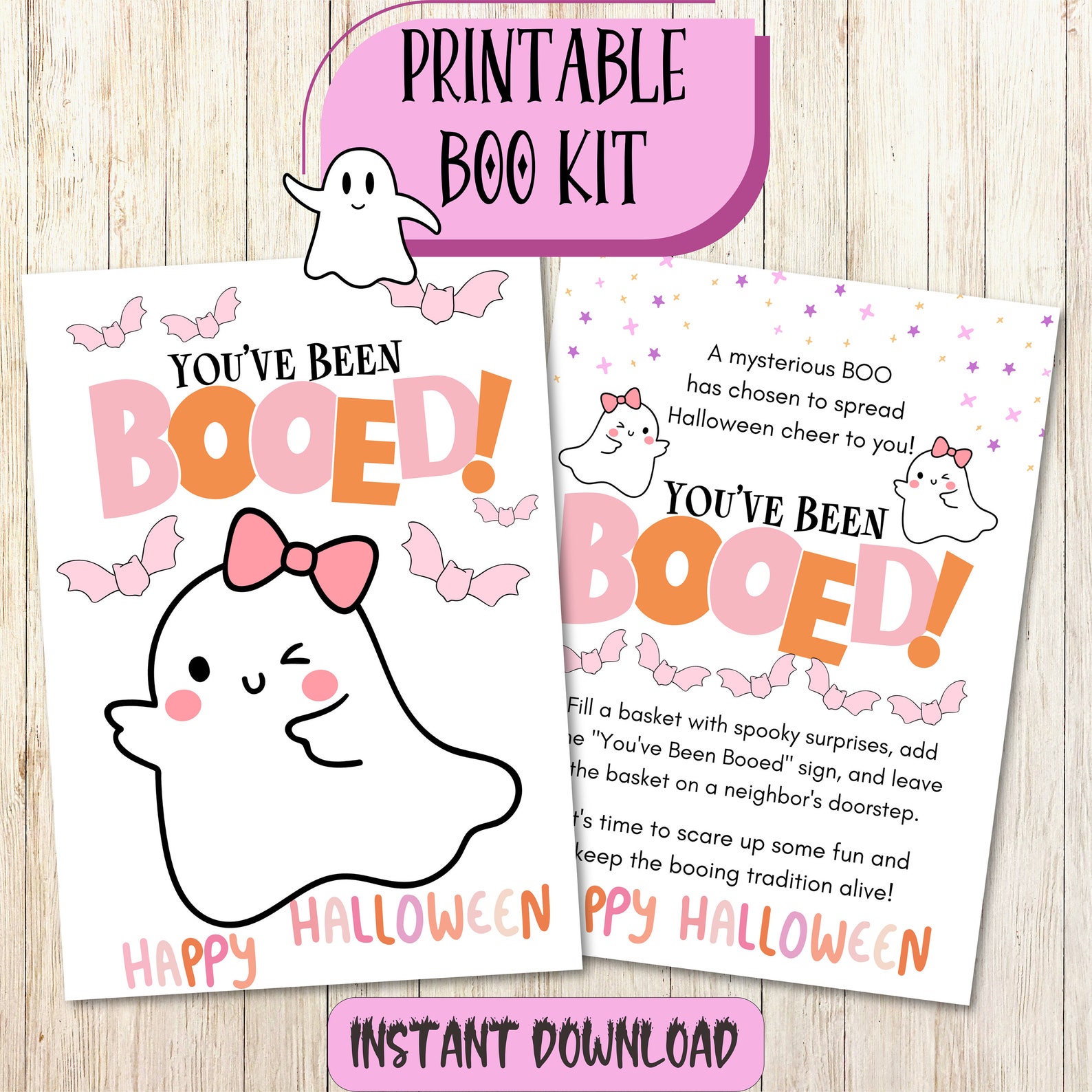 You've Been Booed Printable Kit, Girly Halloween, We've Been Booed, Boo ...