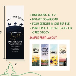 Christmas Bookmark SVG Printable, Gift for Christian Woman, Bible Verse ...
