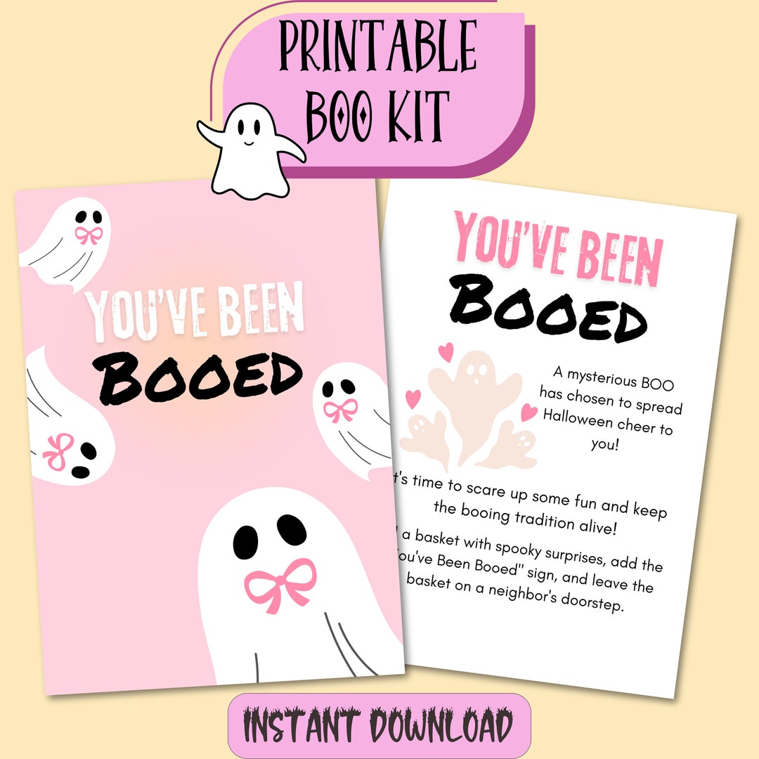 You've Been Booed Cards, Boo Basket Printable Instructions, Pink Teen ...