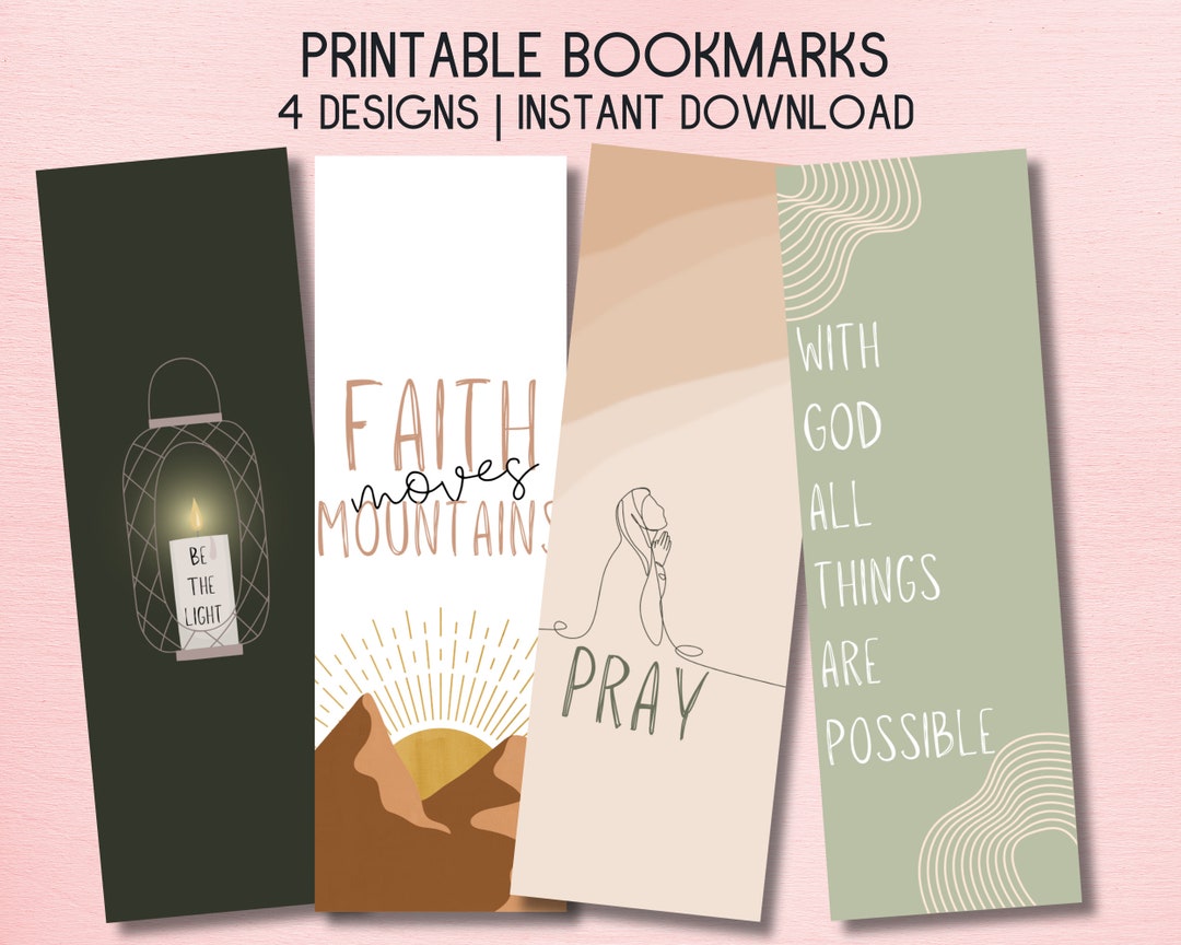 Printable Bible Verse Bookmark for Women, Church Party Favor, Faith ...