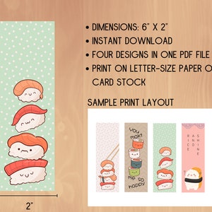 Cute Printable Bookmark, Kawaii Printable Art, Instant Download ...