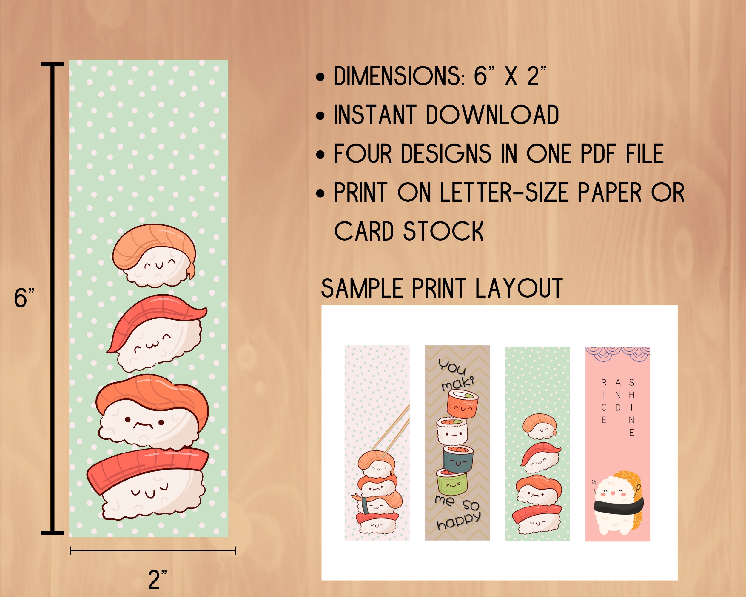 Cute Printable Bookmark, Kawaii Printable Art, Instant Download ...