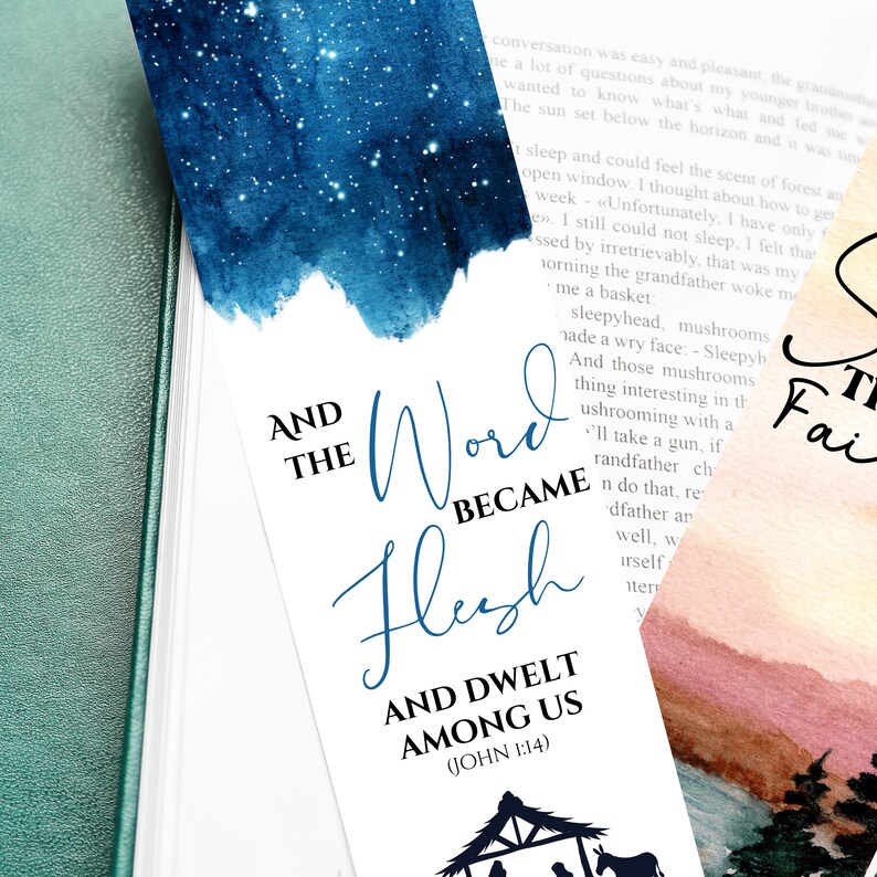 Christmas Bookmark SVG Printable, Gift for Christian Woman, Bible Verse ...