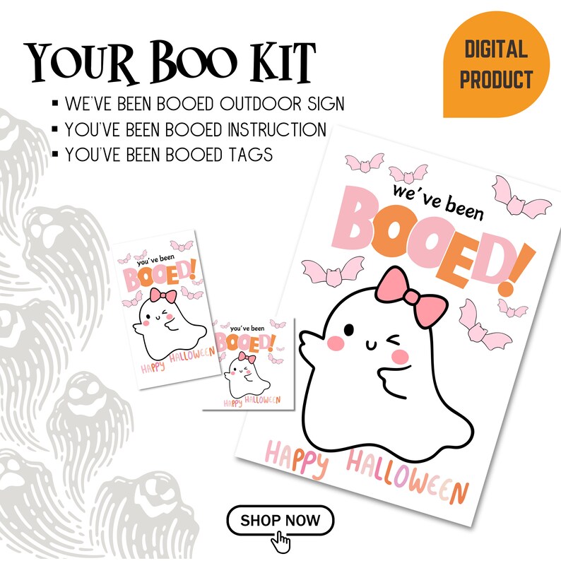 You've Been Booed Printable Kit, Girly Halloween, We've Been Booed, Boo ...