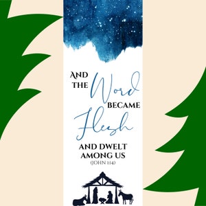 Christmas Bookmark SVG Printable, Gift for Christian Woman, Bible Verse ...