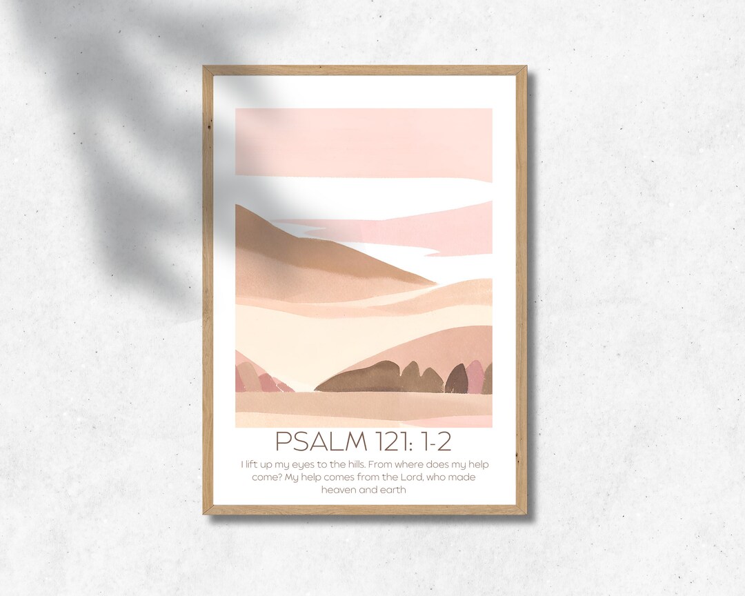 Psalm 121 Bible Wall Art, Japandi Wall Art, Modern Bible Wall Art ...