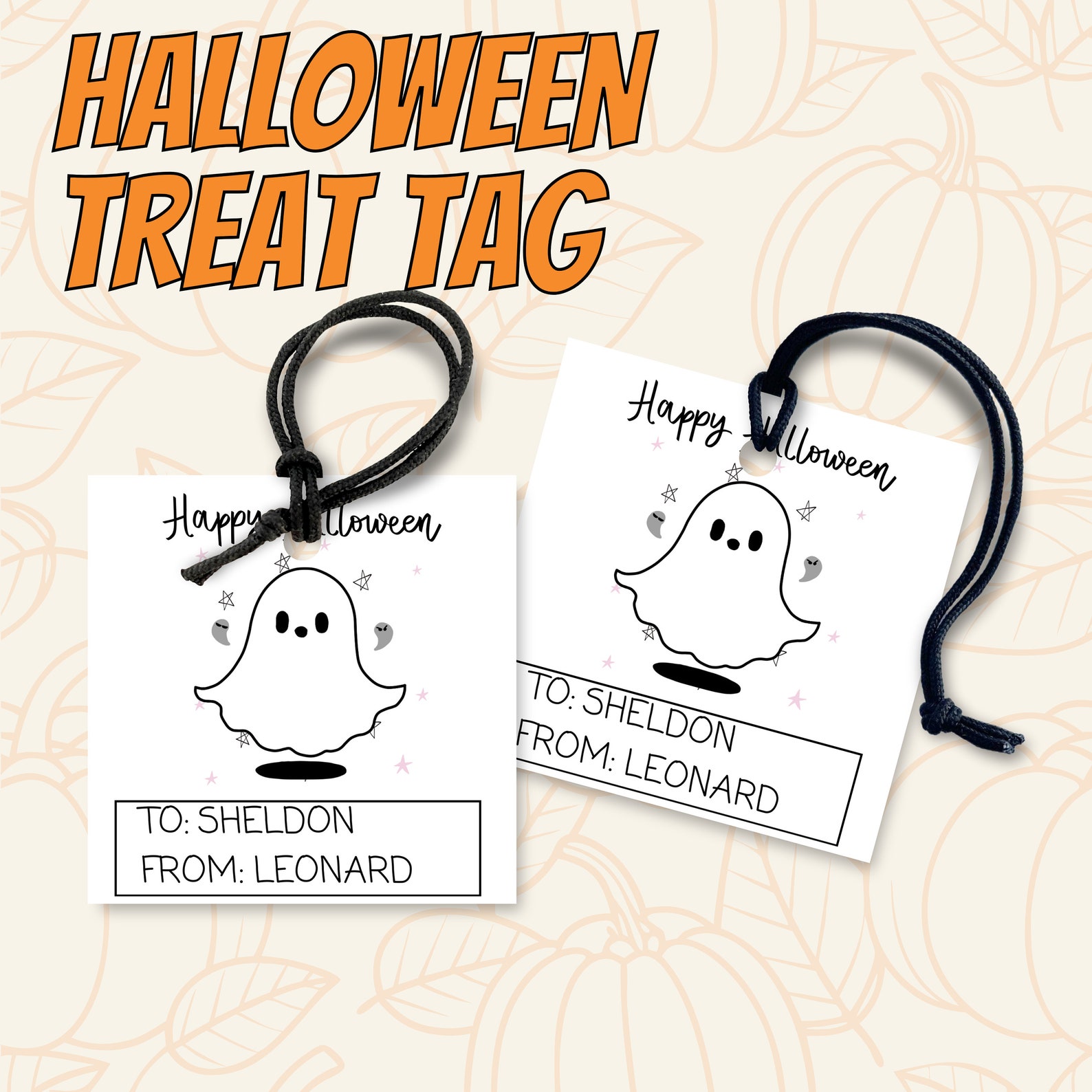 Halloween Class Gift, Minimalist Boo Tag, Teen Halloween Treat Tag ...