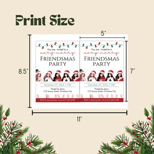 Cute Friendsmas Invitation Template Editable Canva Design Holiday Girls ...