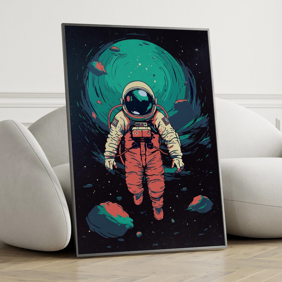 Astronaut in Space Artistic Poster Home Decor Wall Art Digital Download ...