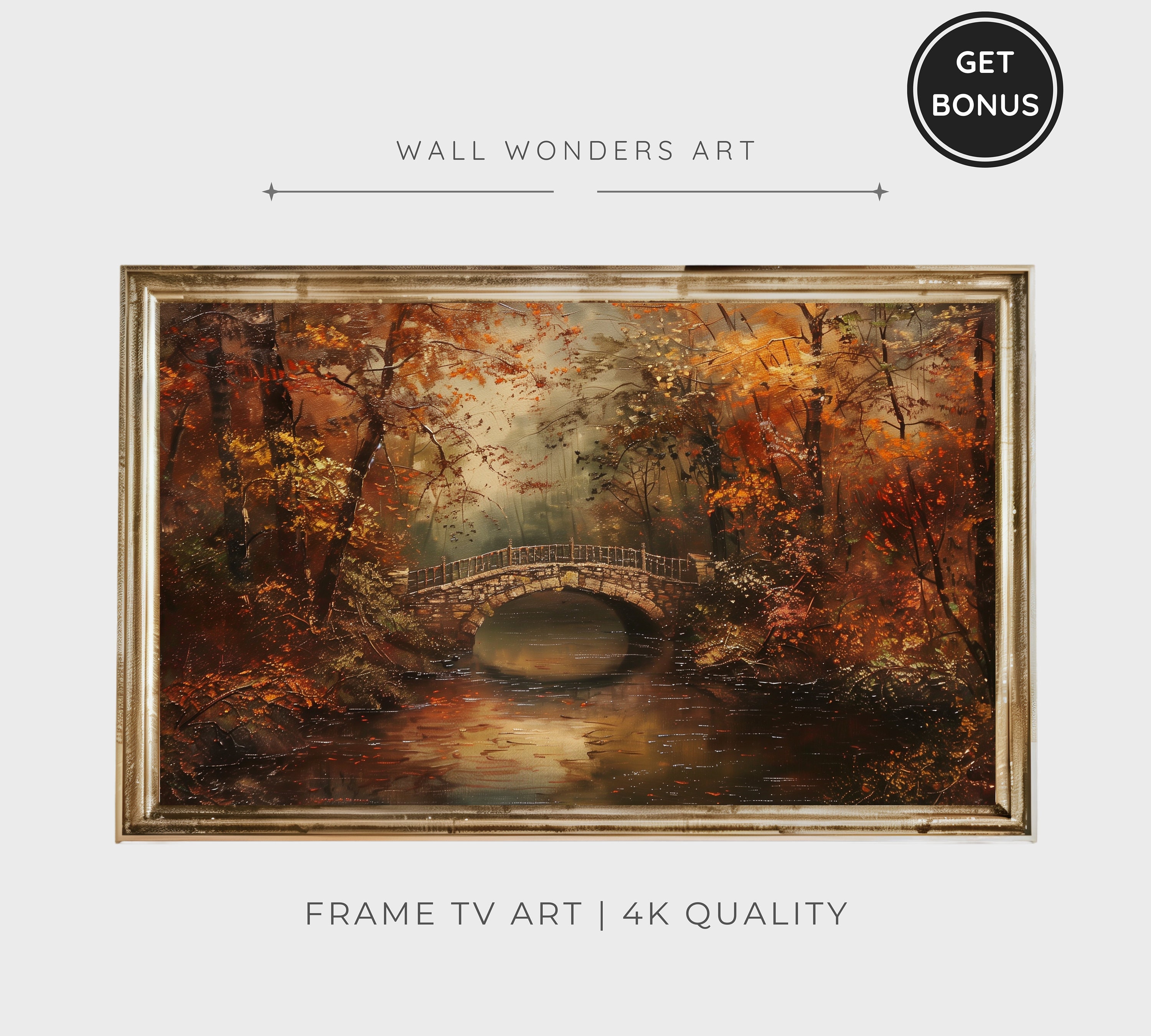 Fall Frame Tv Art Autumn Landscape Painting for Tv, Cozy Cottage Art ...