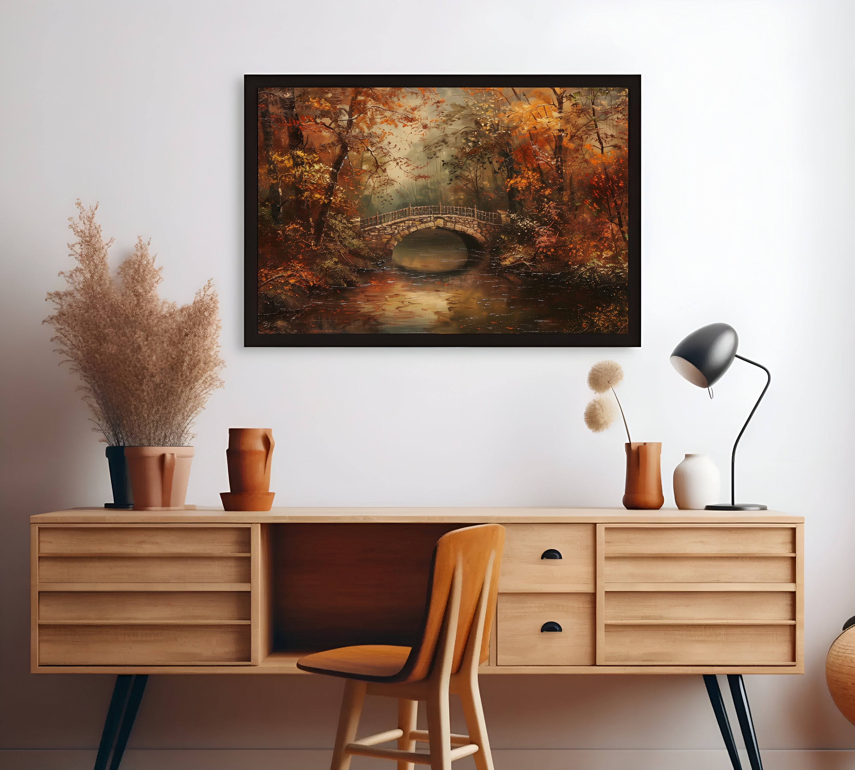 Fall Frame Tv Art Autumn Landscape Painting for Tv, Cozy Cottage Art ...