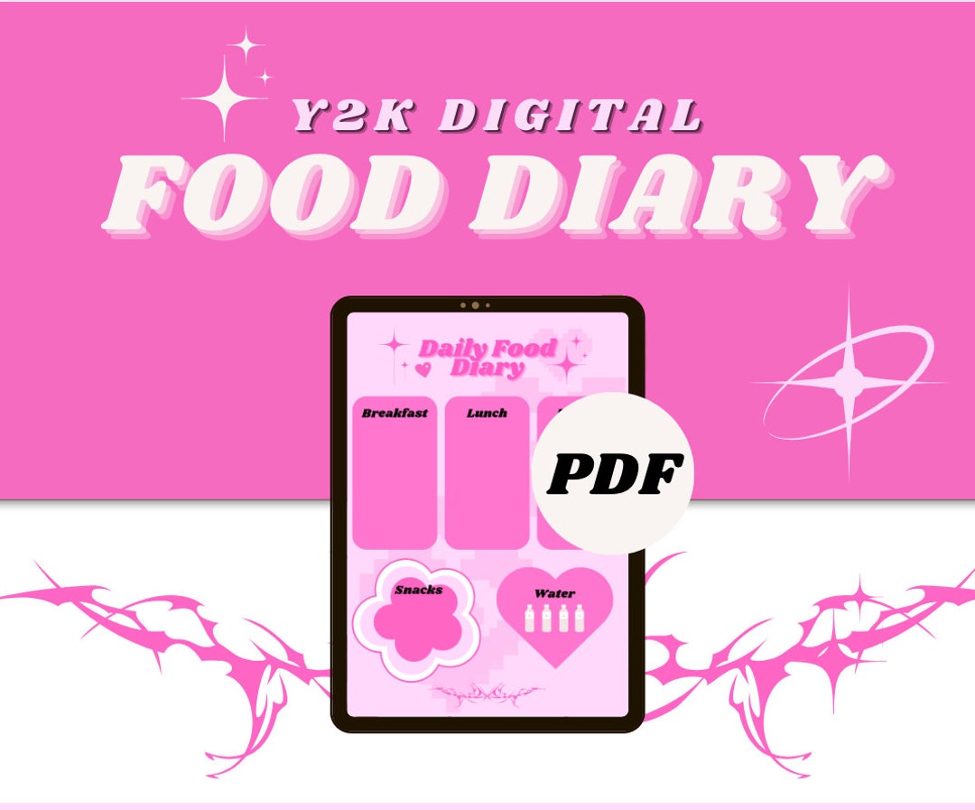 Y2K Themed Digital/printable Daily Food Diary Tracker - Etsy UK