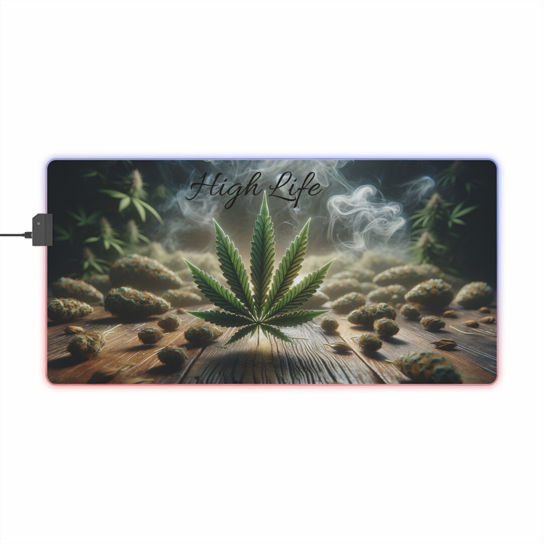LED XXL Gaming Mouse Pad, High Life, Hemp, Weed, Cannabis, Marijuana ...